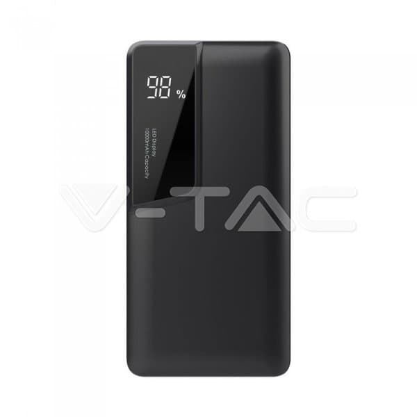 Power Bank v-tac 10000mAh με μαύρο σώμα USB Type-C Κωδικός: 8869 ...